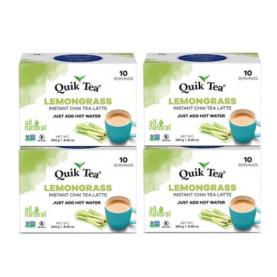 QuikTea Tea Latte Lemongrass Chai, 10 Count (Pack of 4) (10 Count (Pack ...