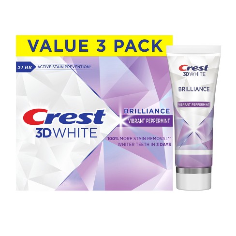 Crest 3d White Brilliance Vibrant Toothpaste - Peppermint - 4.6oz/3pk : Target