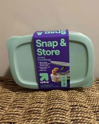 Snap & Store Divided Rectangle Food Storage Containers - 28 Fl Oz/3ct ...