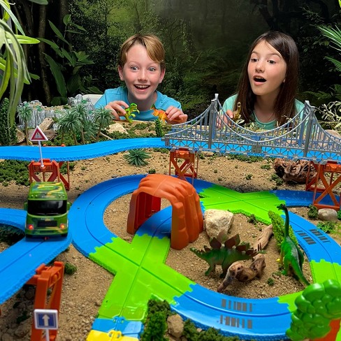 World Tech Toys Dino Safari Galaxy Flex Track 115 Piece Intelli-bus ...