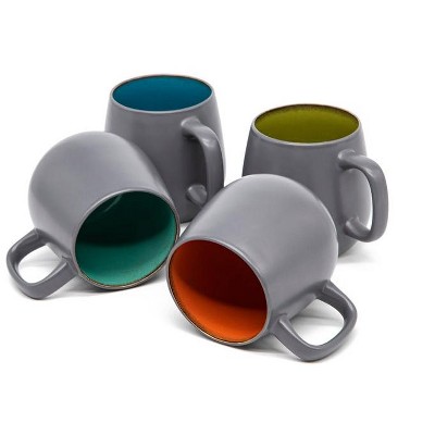 Kook Glazed Coffee Mugs, Java/slate, Lined 15 Oz, Set Of 2 : Target