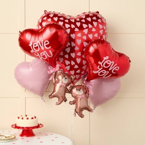 5ct Pre-Inflated Helium Valentine's Day Foil Balloon Bundle - Spritz ...