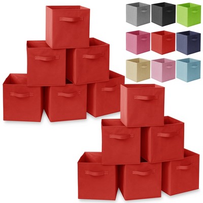 Casafield Set Of 12 Collapsible Fabric Storage Cube Bins - 11" Foldable ...