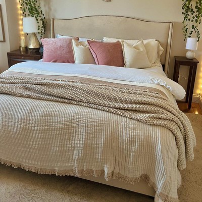 Reversible Textured Cotton Chambray Coverlet - Casaluna™ : Target