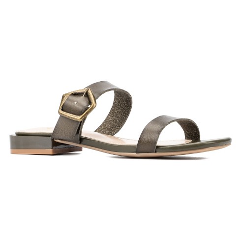 New York & Company Helga Women's Big Buckle Sandal - 7, Olive : Target
