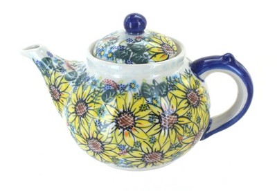 Blue Rose Polish Pottery Sunflower Teapot : Target