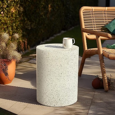 Torre Concrete Indoor/outdoor Accent Stool - Dark Grey - Safavieh : Target