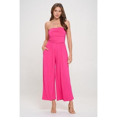 West K Women's Kara Strapless Knit Jumpsuit - X Large - Hot Pink : Target