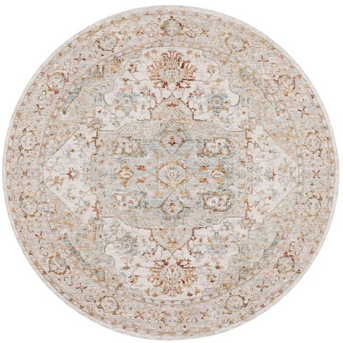 Hamilton Hlt110 Power Loomed Area Rug - Ivory/blue - 6'7" Round ...