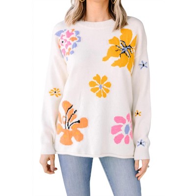 Sienna Flower Cardigan - Cream M/l : Target