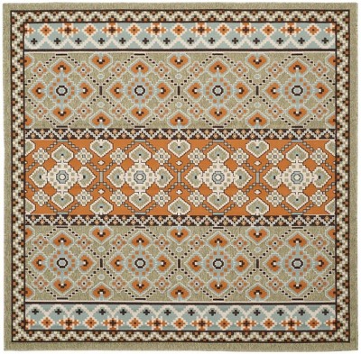 Veranda Ver096 Power Loomed Indoor/outdoor Area Rug - Green/terracotta ...