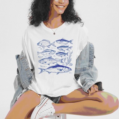 Simply Sage Market Vintage Fish Garment Dyed Tee - S - White : Target