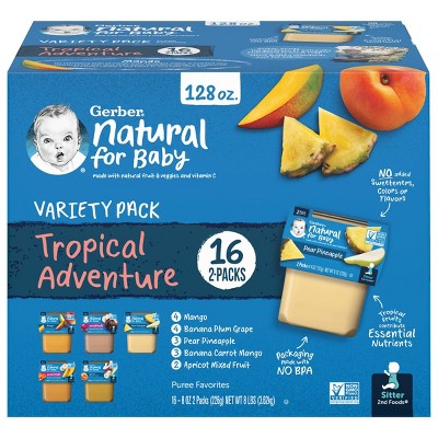 Gerber Variety Pack Tropical Adventure Baby Meals - 128oz : Target