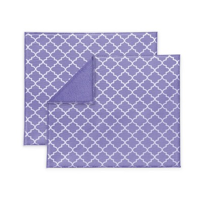 Grand Fusion Reversible Dish Drying Mat 2 Pk, Lavender Trellis : Target