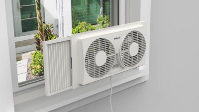 Holmes 9" 2 Speed Twin Blade Manual Window Fan with Reversible Airflow ...