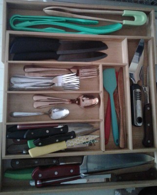 Expandable Cutlery Bamboo Kitchen Utensils And Flatware Drawer Divider ...