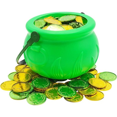 4e's Novelty 5" St. Patrick’s Day Pot Of Gold With 100 Lucky Coins ...