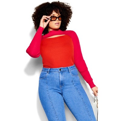 City Chic | Womens Plus Size Kinsley Jumper - Hot Pink - 12 Plus : Target