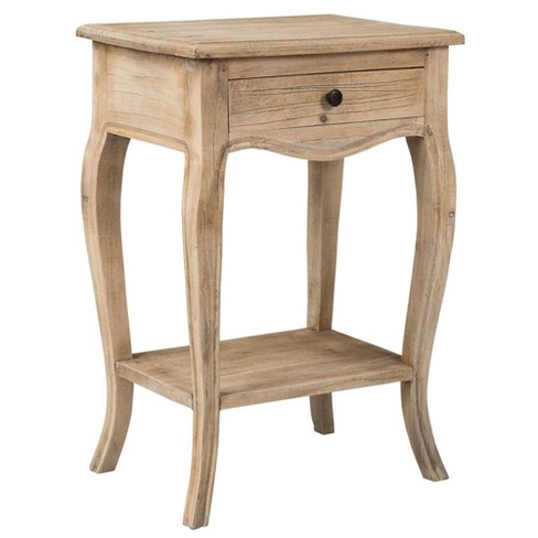 East At Main 28" Promenade Side Table With Drawer And Shelf Tan: Mango ...