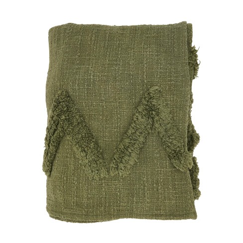 Saro Lifestyle Chic Tufted Textured Throw, Moss, 50"x60" : Target