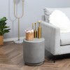Homcom Lightweight Accent Table With Concrete Finish, Round Side Table ...
