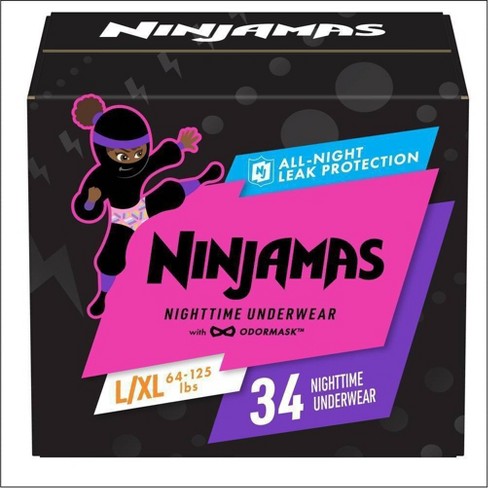 Pampers Ninjamas Nighttime Bedwetting Underwear Girl - Size L/xl - 34ct ...