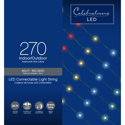 Celebrations Gold Led Micro Dot/fairy Multicolored 250 Ct String ...