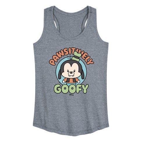 Women's Disney Pawsitively Goofy Graphic Racerback Tank - Heather Grey ...
