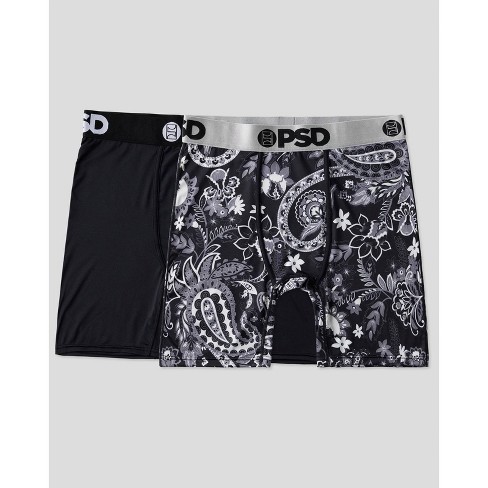 Psd Men's Paisley Print Briefs 2pk - Black/gray : Target