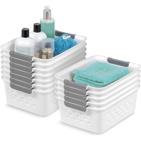 Iris Usa Small Plastic Storage Basket, 12-pack, Shelf Basket Organizer ...