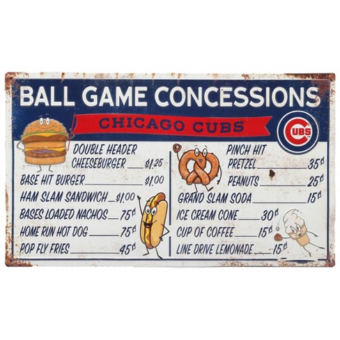 Mlb Chicago Cubs Baseball Concession Metal Sign Panel : Target