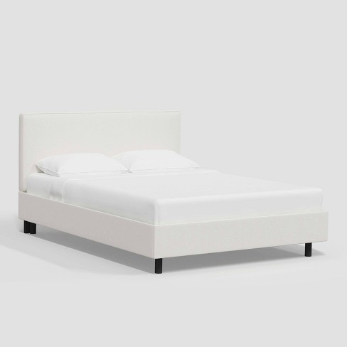 Full Kelsey Platform Bed In Textured Linen Zuma White - Threshold ...