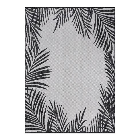 World Rug Gallery Tropical Floral Palm Leaves Textured Flat Weave ...