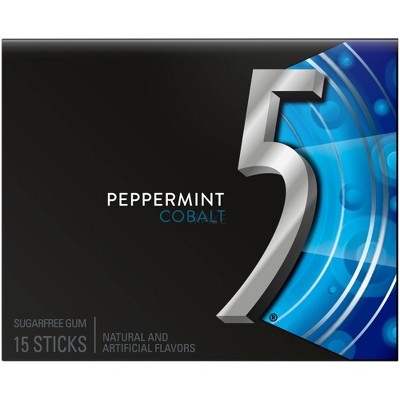 Wrigley's 5 Peppermint Cobalt Sugarfree Gum - 15ct : Target