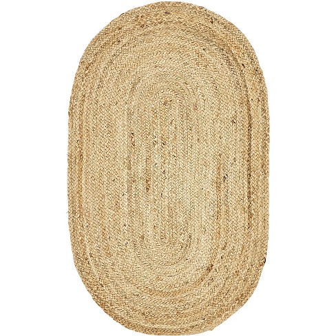 Unique Loom 3'3"x5' Braided Jute Dhaka Natural Indoor Area Rug : Target