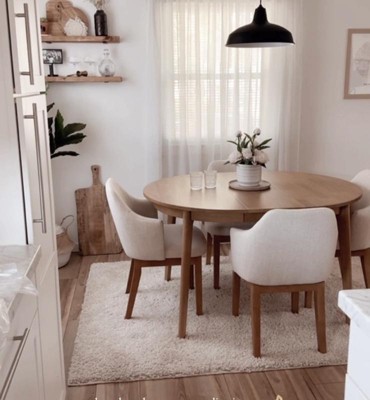 Astrid Mid-century Round Extendable Dining Table - Threshold™ : Target