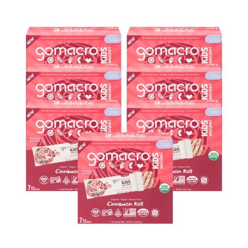 Gomacro Cinnamon Roll Kids Protein Bar - Case Of 7/7 Pack, 0.9 Oz : Target