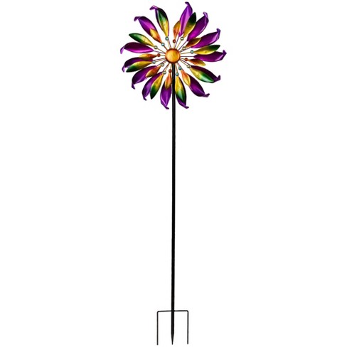 Northlight Mardi Gras Flower Outdoor Pinwheel Garden Stake - 4.5' : Target