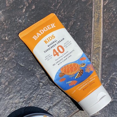 Badger Mineral Kids Sunscreen Cream - Spf 40 - 2.9 Fl.oz : Target