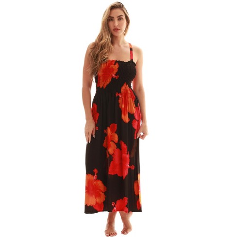 Just Love Floral Print Tube Sundress - Swimwear Cover Up Summer Dress ...
