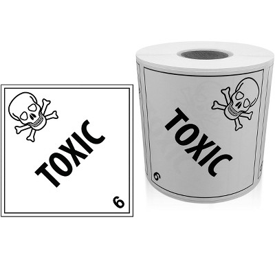 Kovot - 500 Labels - 4"x4" Toxic Dot (class 6) Hazardous Materials ...