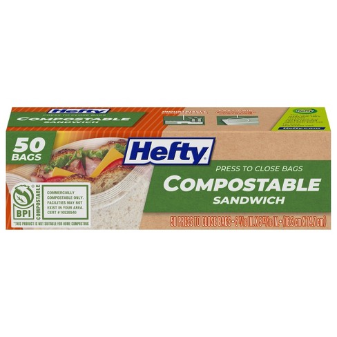 Hefty Compostable Sandwich Bags - 50ct : Target