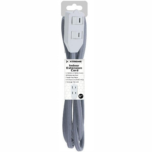 Xtreme 6ft Fabric Extension Cord Xws81003gy : Target