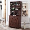 Home Source Elegant Wall Bar Cabinet Mahogany: Storage Unit With Fixed ...