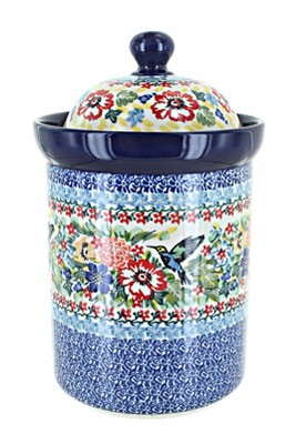 Blue Rose Polish Pottery Hummingbird Canister Set : Target