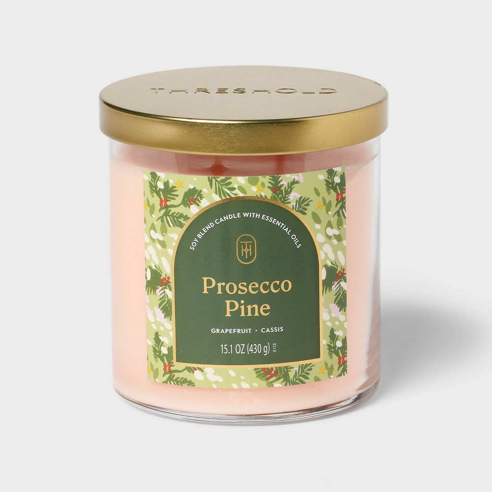2-Wick Lidded Glass Prosecco Pine Jar Candle 15.1oz - Threshold ...