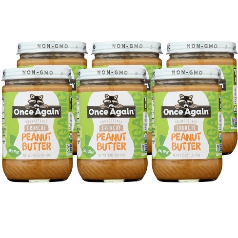 Once Again Organic Unsweetened Crunchy Peanut Butter Salt-free - Case ...