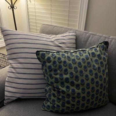 Oversized Cotton Striped Square Throw Pillow Black/cream - Threshold ...