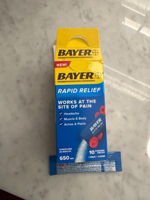 Bayer Rapid Relief Aspirin Powder - Raspberry - 20ct : Target