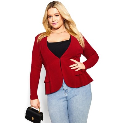 City Chic | Women's Plus Size Madison Jacket - True Red - 18w : Target